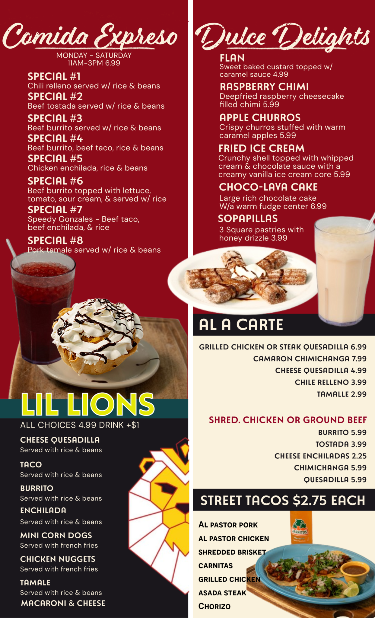 MENU - Lion Rojo Mexican Restaurant